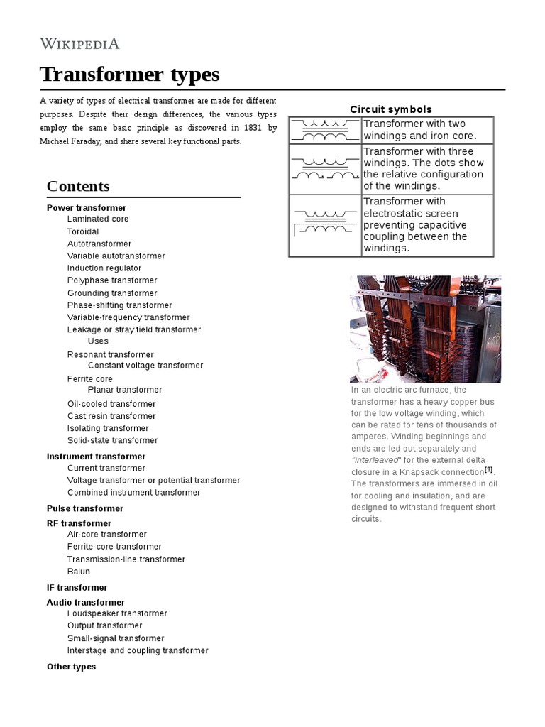 Transformer Types | PDF | Transformer | Inductor