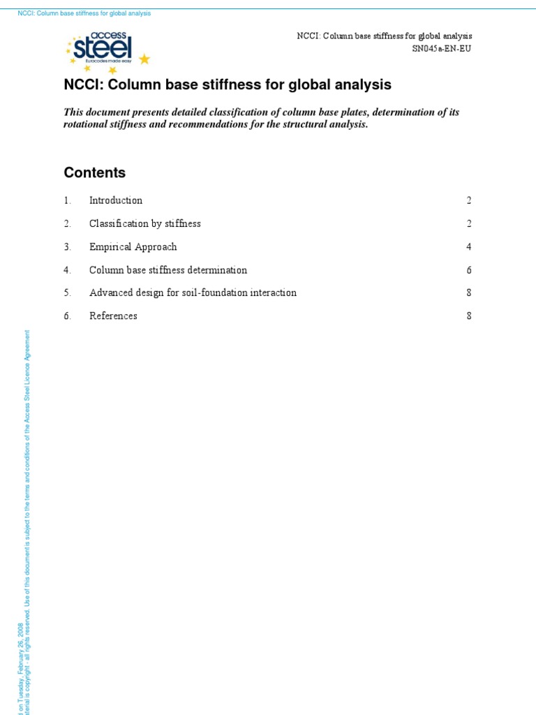 Column Base Plate Stiffness | PDF | Deformation (Engineering) | Stiffness