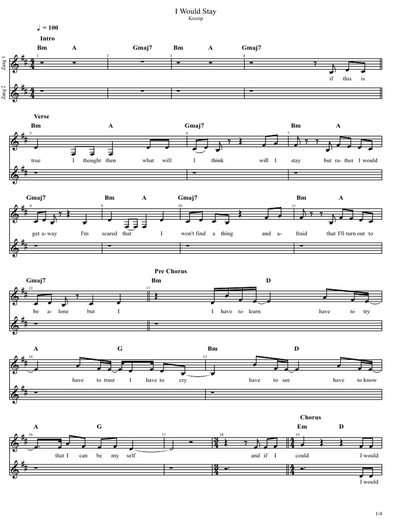 I Would Stay Krezip | PDF