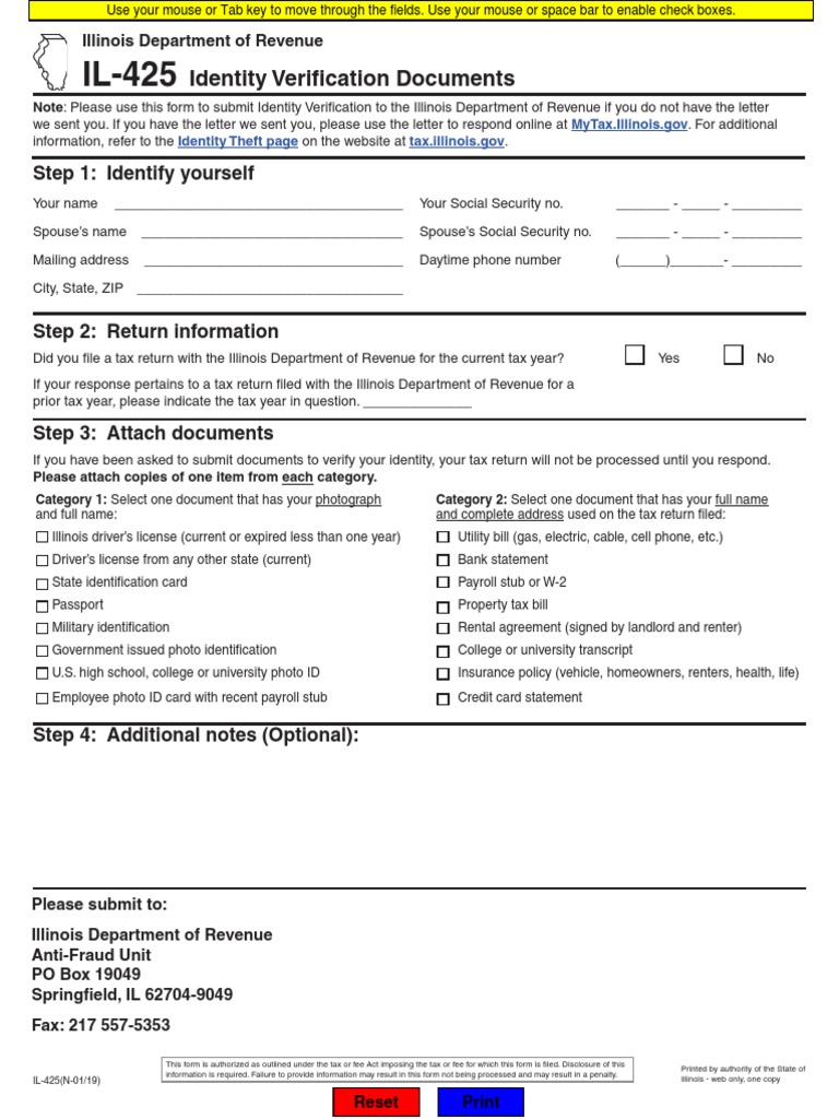 Il 425 | Download Free PDF | Irs Tax Forms | Identity Document