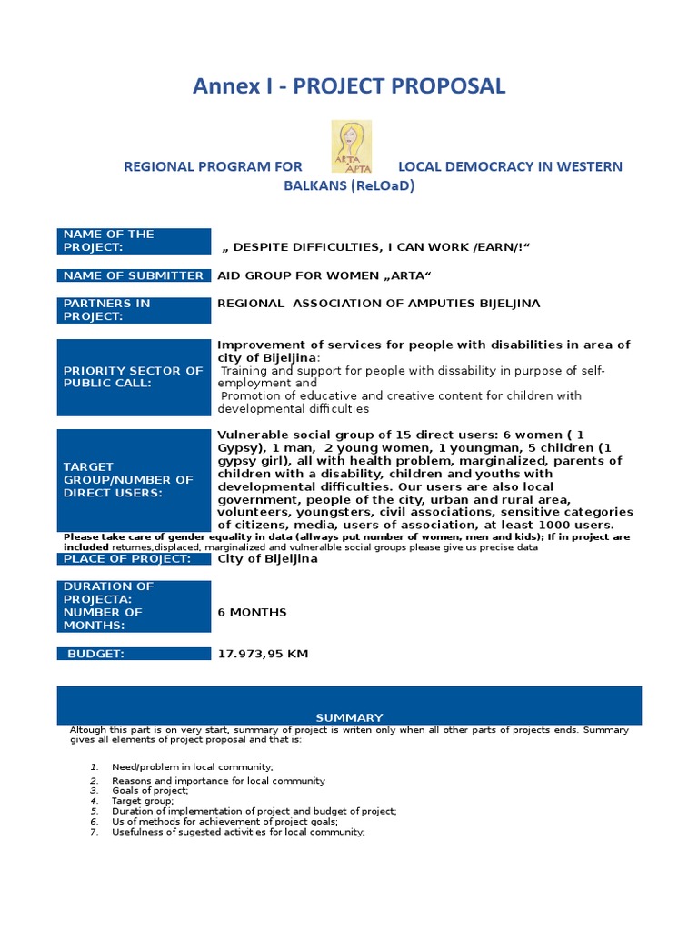 Project Proposal | PDF | Disability | Inclusion (Education)