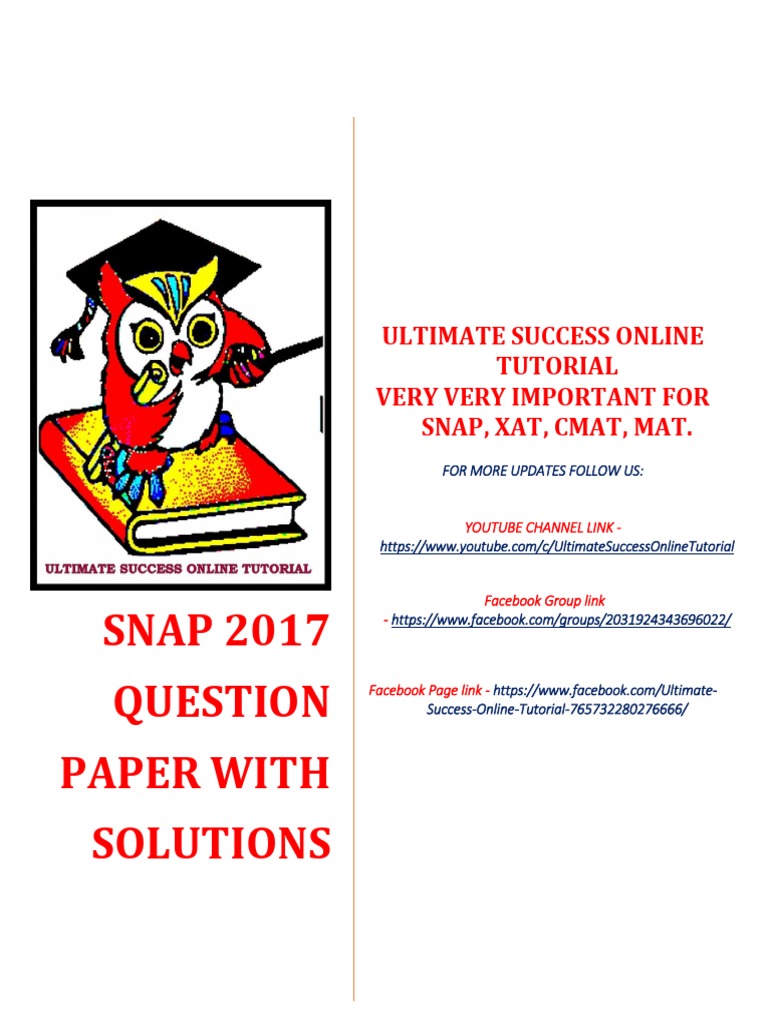 SNAP 2017 Question Paper with Solutions | PDF
