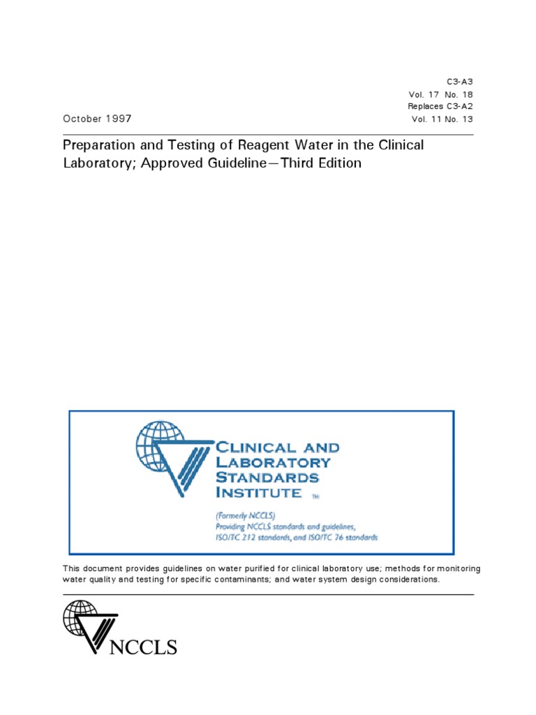 C3-A3 Reagent Water in Diagnostic Laboratory | PDF | Adsorption | Water ...