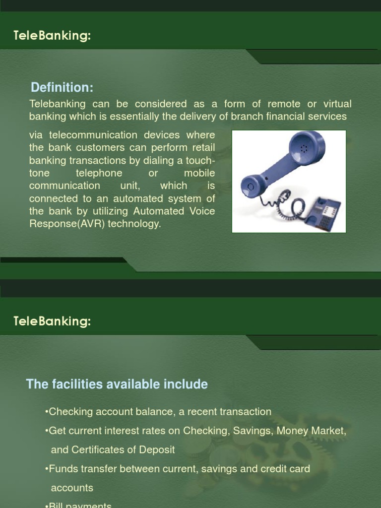 Tele Banking | PDF | Transaction Account | Online Banking
