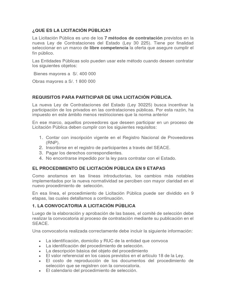 Definición de Licitación Pública | PDF | Gobierno | Justicia
