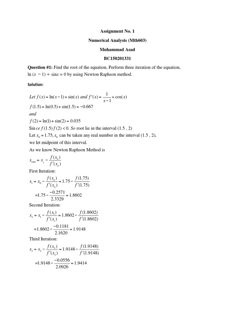 Numerical Analysis (Mth603) | PDF | Numerical Analysis | Computer Programming