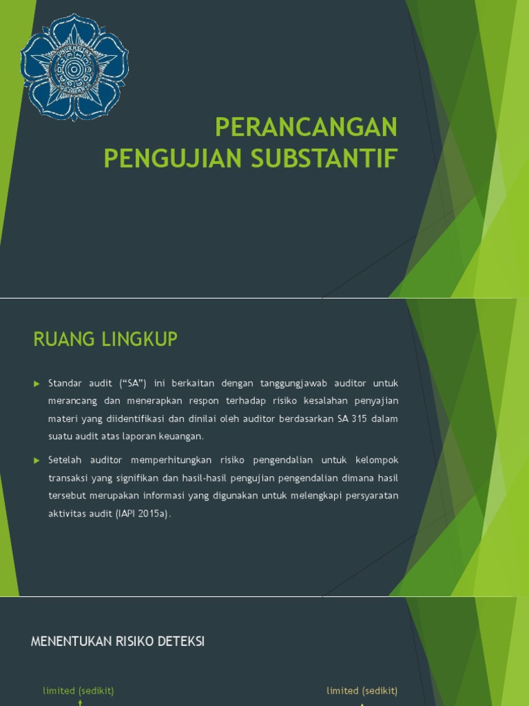Auditing Perancangan Pengujian Substantif | PDF | Pengelolaan Keuangan & Uang