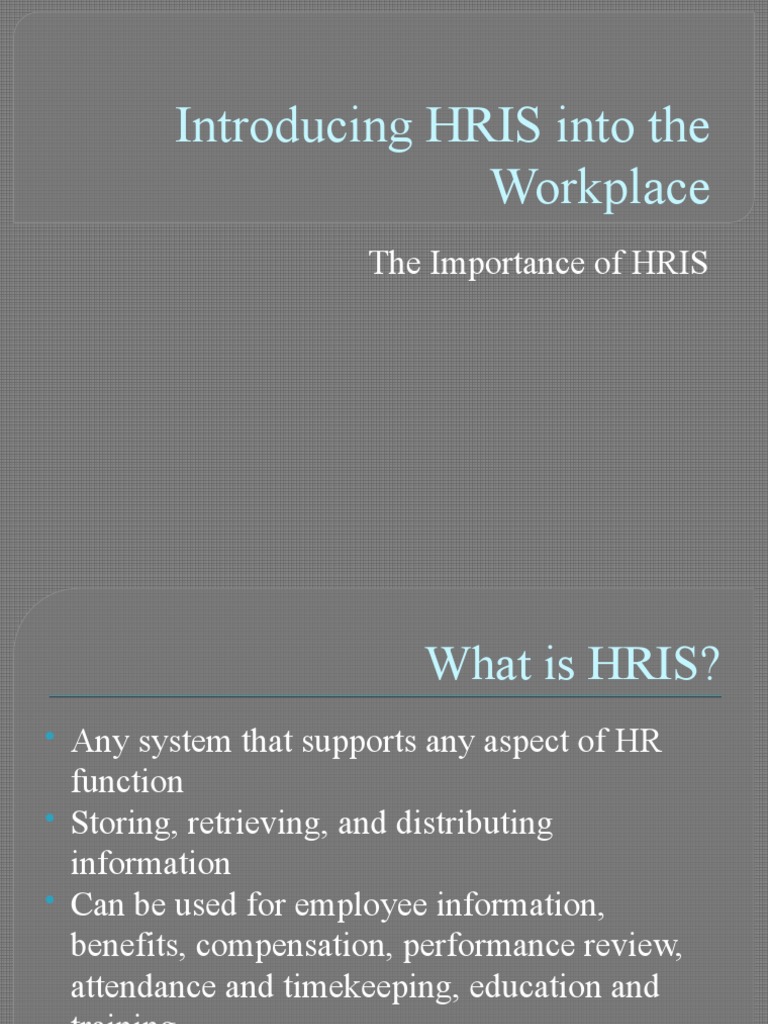 Benefits of Implementing HRIS Systems | PDF