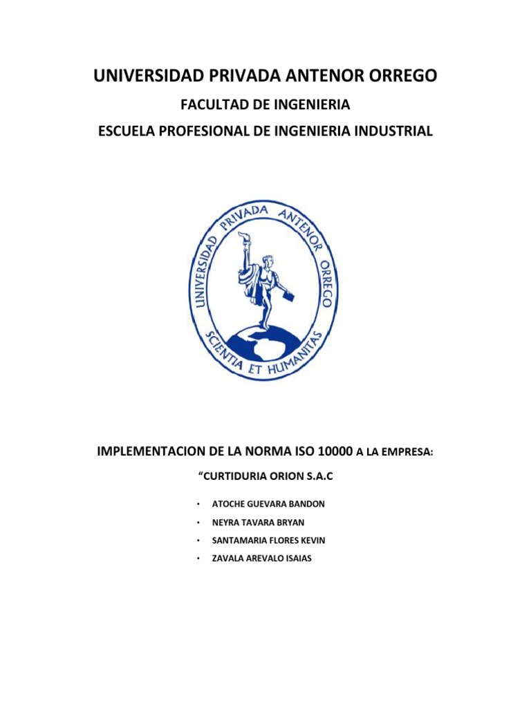 Implementación de ISO 10000 en Curtiduría Orion | PDF | Sistema de ...
