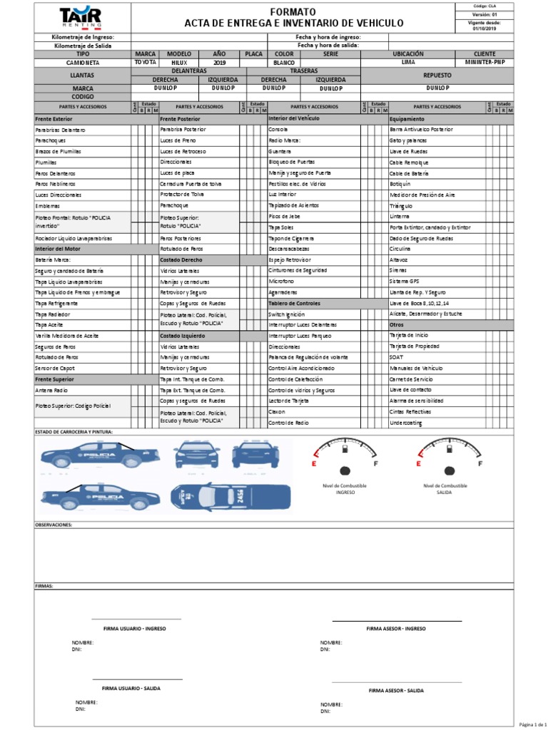 Check List Camionetas | PDF | Fabricantes de vehículos de motor ...