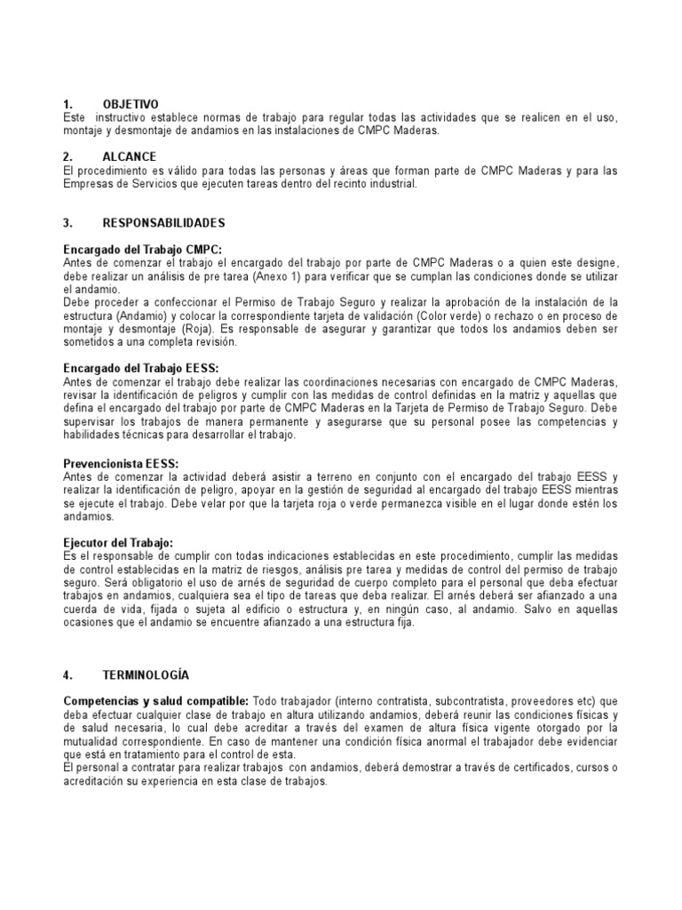 Normas para el Montaje de Andamios | PDF | Andamio | Tornillo