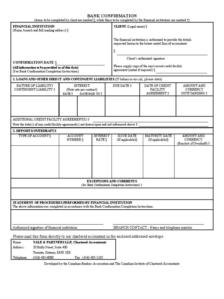 Bank Confirmation | Overdraft | Banks