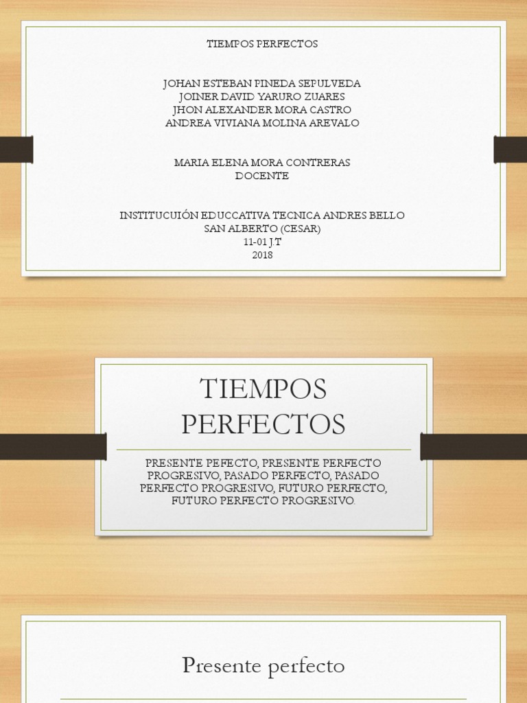 Estructura de Tiempos Perfectos en Inglés | PDF | Verbo | Conjugación ...