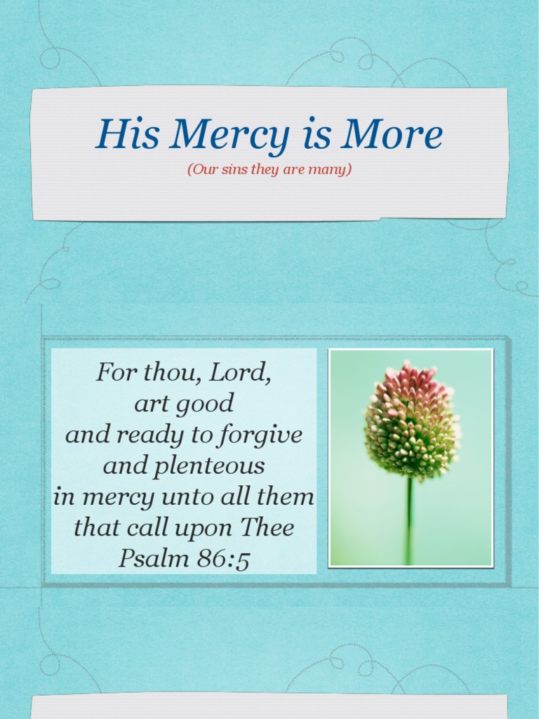His Mercy is More: A Hymn | PDF | Religion & Spirituality