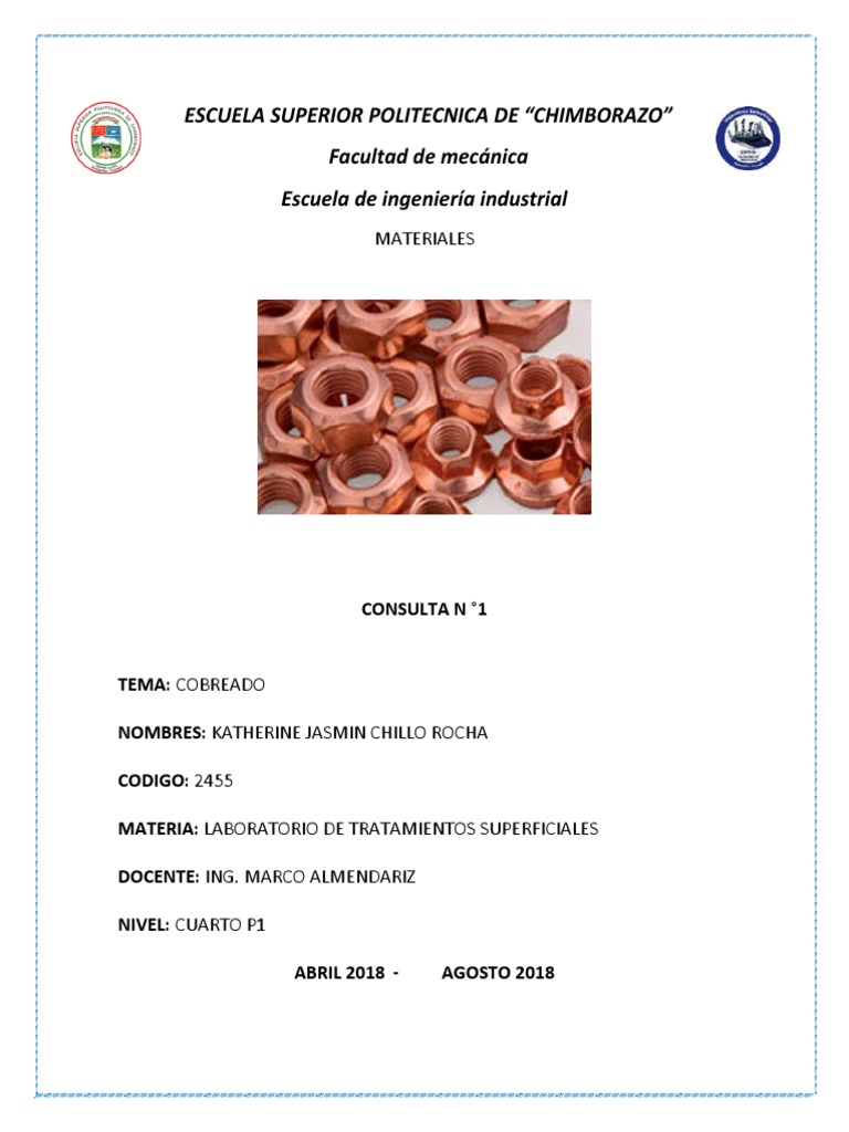 Cobreado Y Ionizado Pdf Cobre Revestimiento