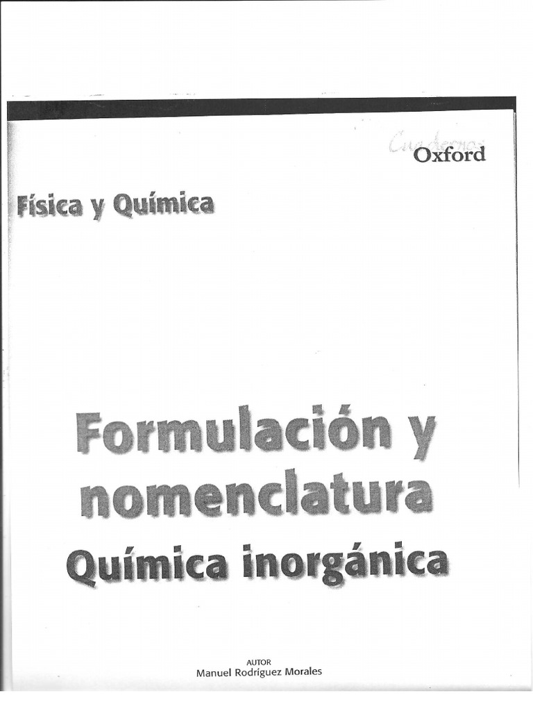 Formulaci N y Nomenclatura de Q. Inorg Nica | PDF