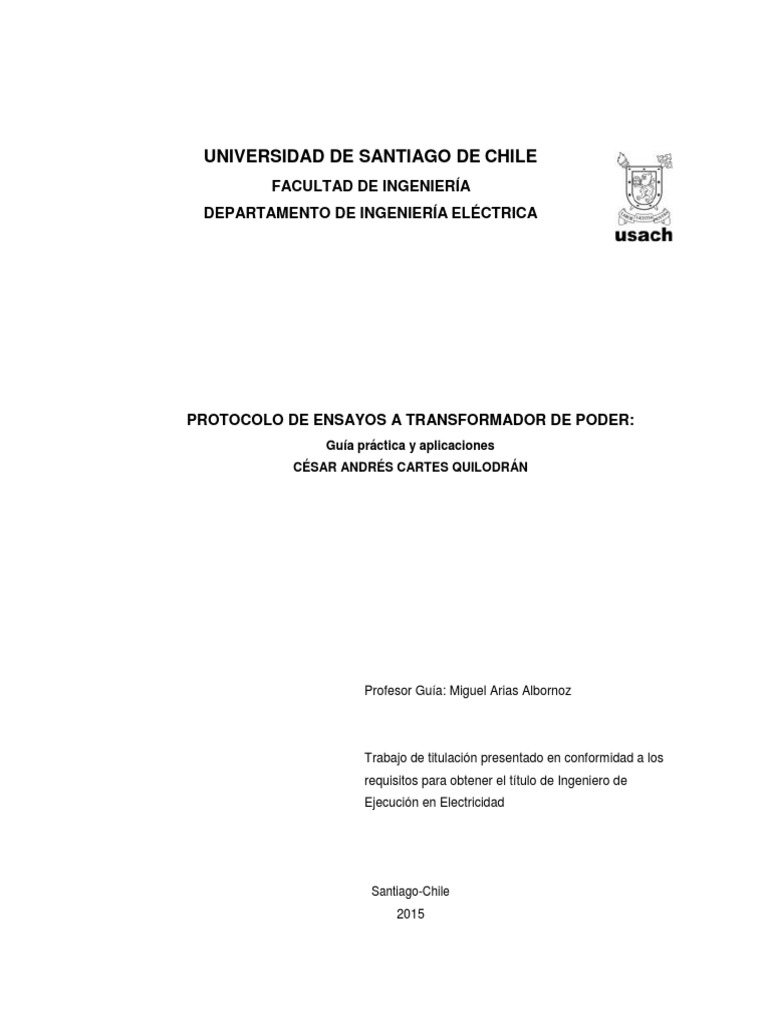 Protocolo de Ensayo de Transformadores | PDF | Transformador | Inductor