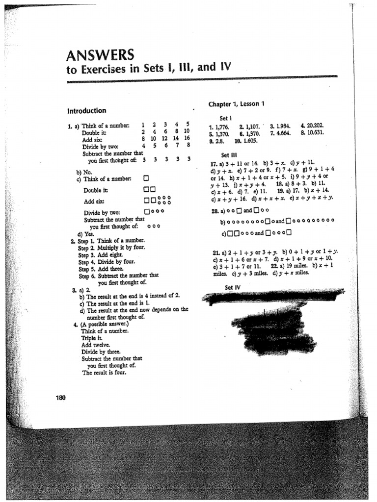 Chapter 1 Answer Key | PDF