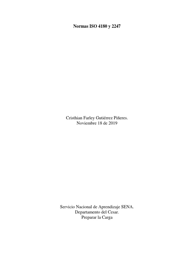 Normas Iso 4180 y 2247 Apa | PDF | Transporte