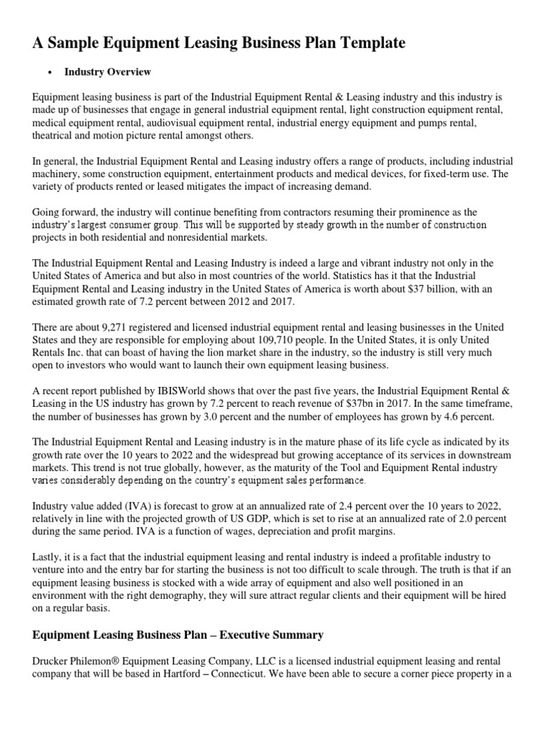 Lease Business Plan | PDF | Renting | Marketing