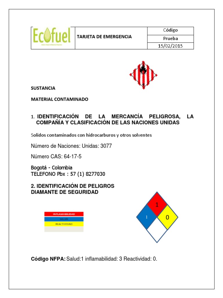 Material Contaminado: Seguridad 3077 | PDF | Contaminación | Dióxido de ...