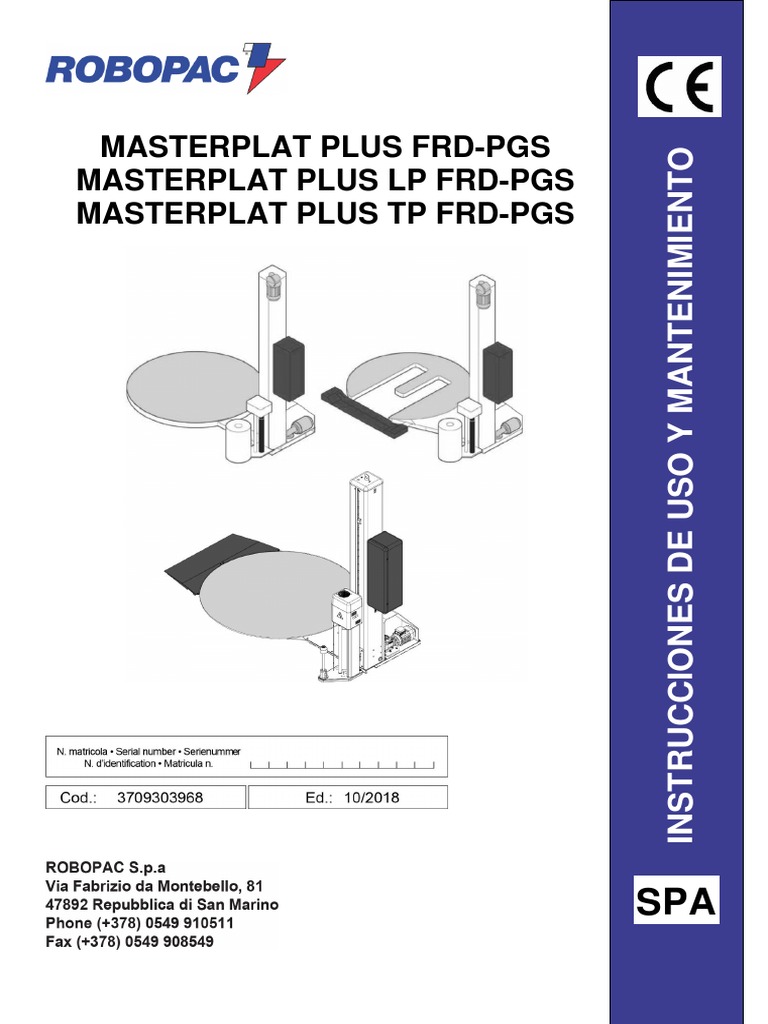 Manual Uso Emplayadora Robopac pgs | Máquina elevadora | Información