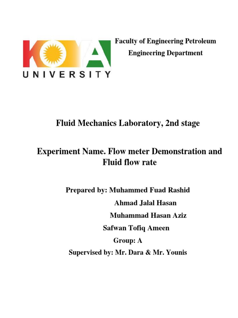 EXP 10 Flow Rate | PDF | Flow Measurement | Pressure Measurement