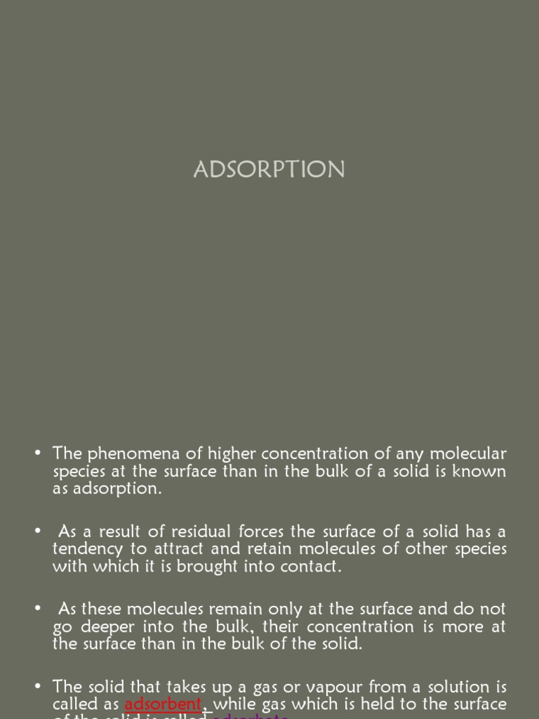 ADSORPTION | PDF | Adsorption | Gases