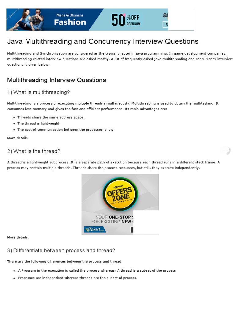 Multi Threading | PDF | Process (Computing) | Thread (Computing)