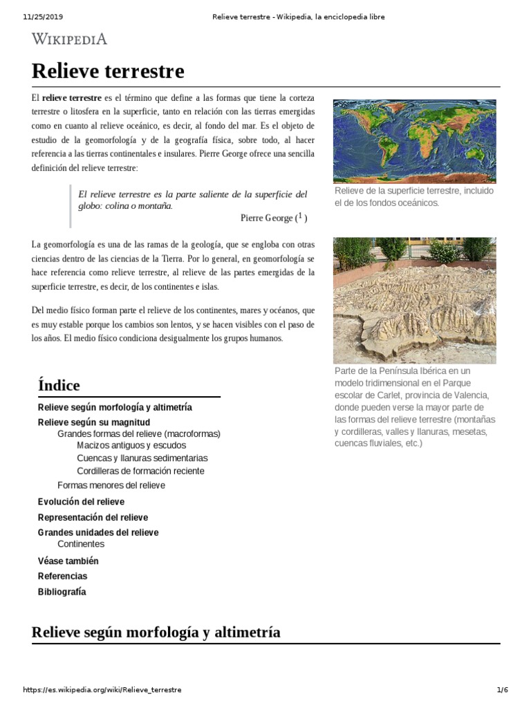 Relieve Terrestre - Wikipedia, La Enciclopedia Libre | PDF | Terreno ...