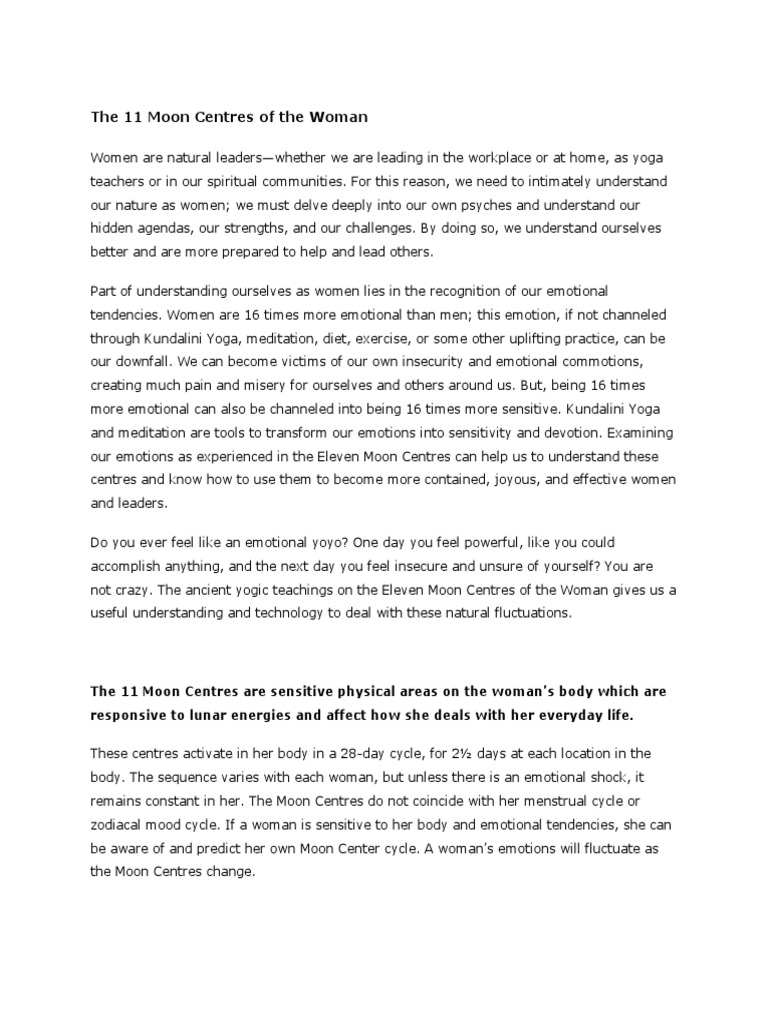 Women's Emotional Cycles Guide | PDF | Kundalini | Yoga