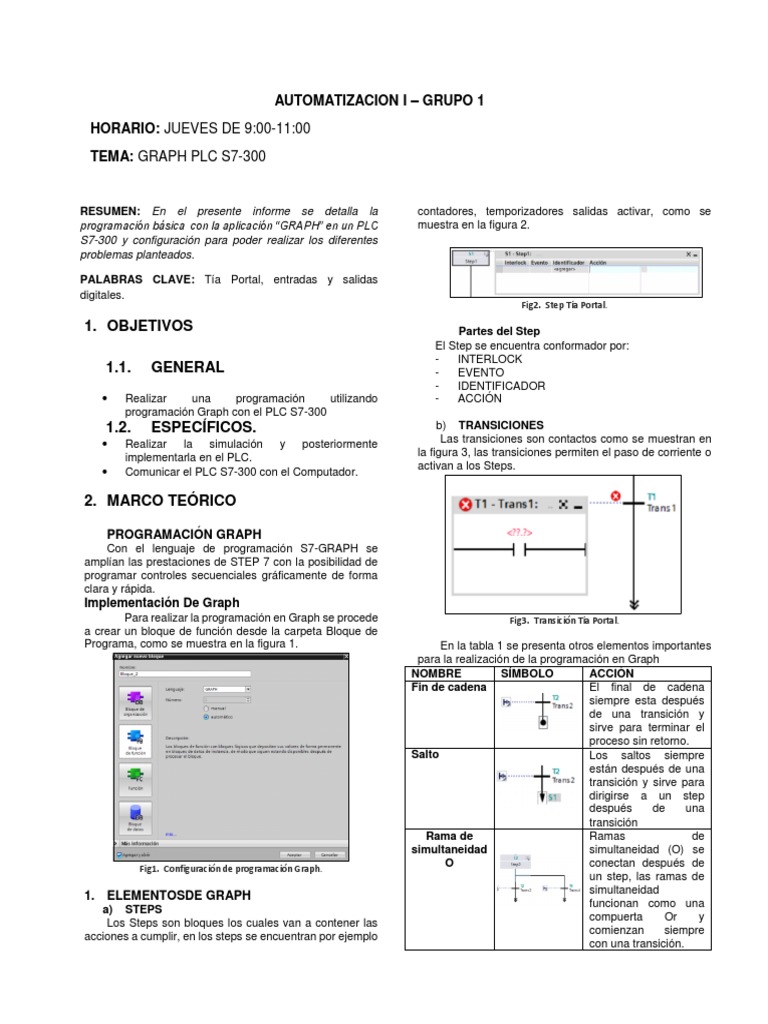 Graph PLC s7-300 | PDF | Controlador lógico programable | Programación ...