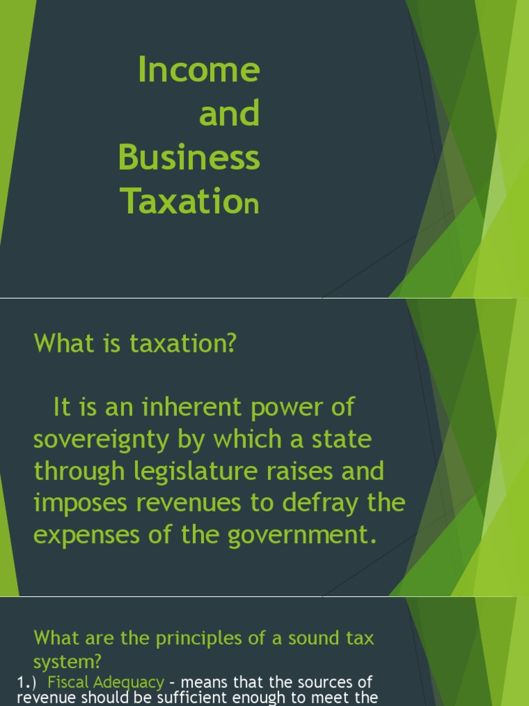 Income and Business Taxation | PDF | Income Tax In The United States ...