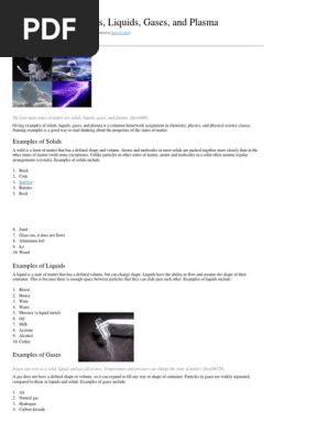 Examples Of Liquids