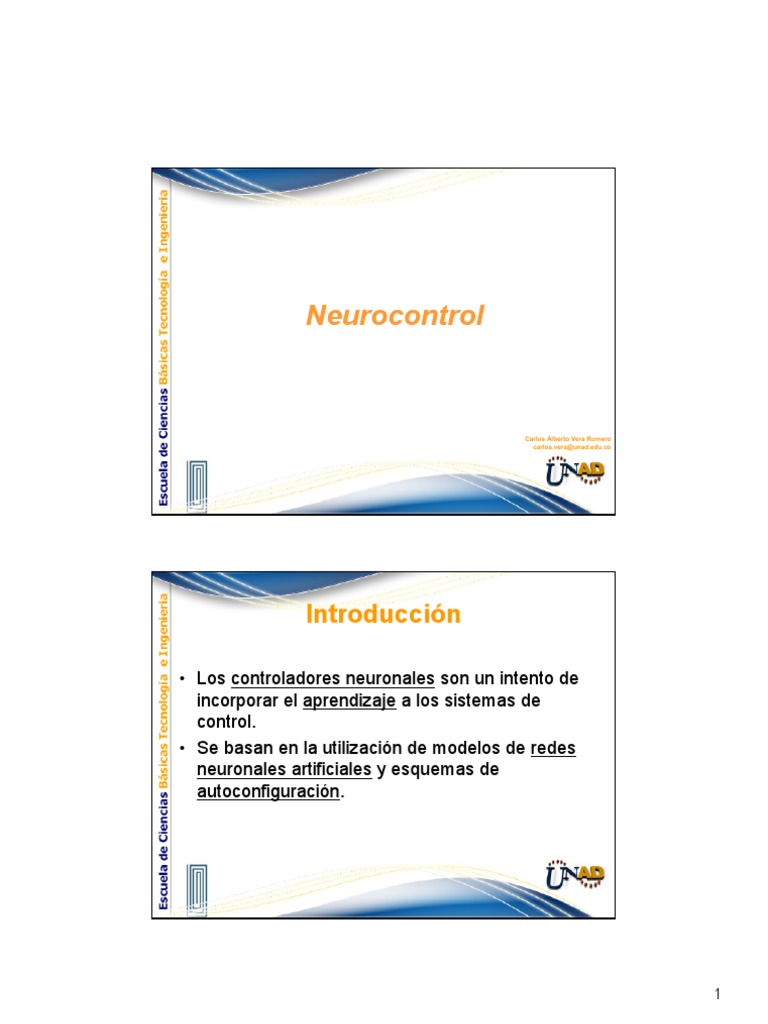 Neurocontrol: Aprendizaje e implementación de controladores neuronales ...