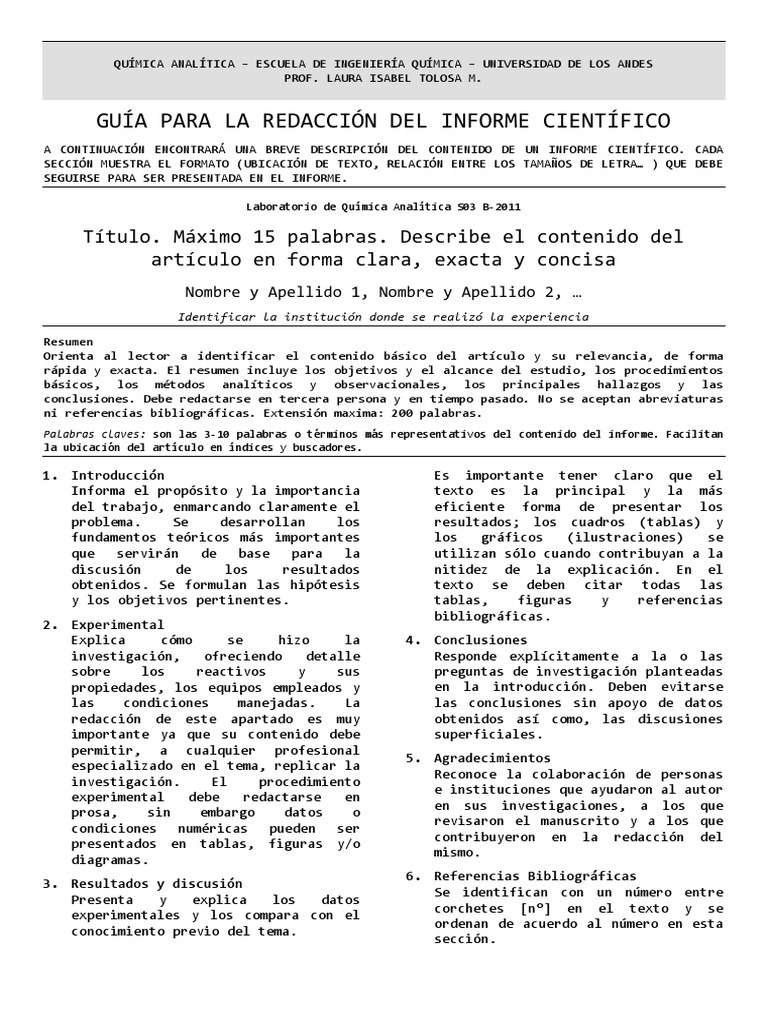 Guía para redactar informes científicos | PDF | Science | Ciencia cognitiva