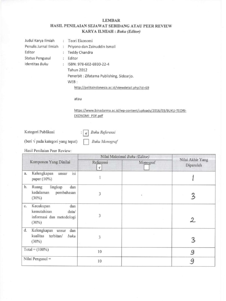 CONTOH Peer Review BUKU Baru | PDF