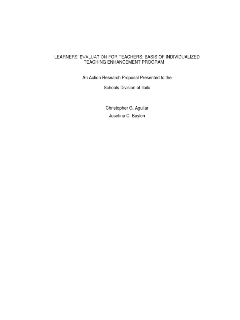 Action Research With Results | PDF | Teachers | Evaluation