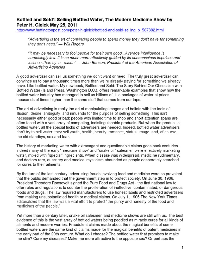 Bottled and Sold | PDF | Bottled Water | Drinking Water