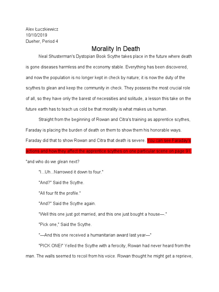 English Thematic Essay Scythe | PDF