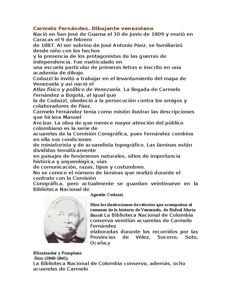 Obras y legado de Carmelo Fernández | PDF | Venezuela | Pinturas