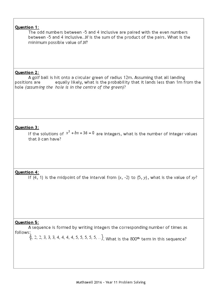 American Math Problems | PDF | Area | Mathematical Analysis