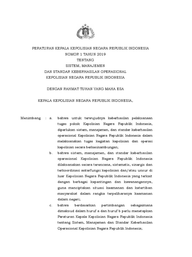 Perkap 1-2019 Batang Tubuh Sisjemen Opsnal - 7. Lampiran IV Standar ...