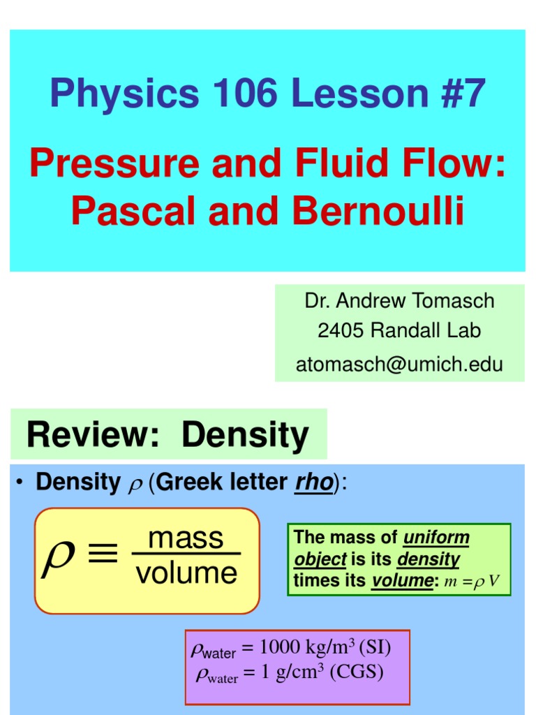 Pressure and Fluid Flow - PPT - RevW10 | PDF | Buoyancy | Pressure