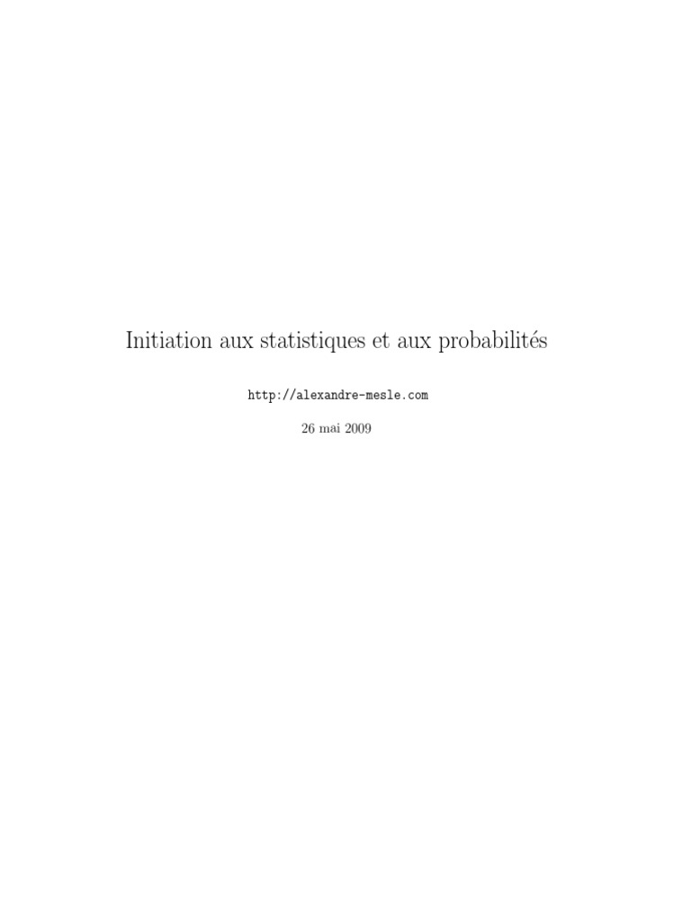 Initiation aux statistiques et probabilités | PDF | Dé | Théorie des ...