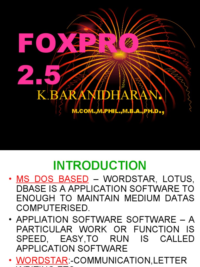 Overview of FoxPro 2.6 Features | PDF | Color | Computing