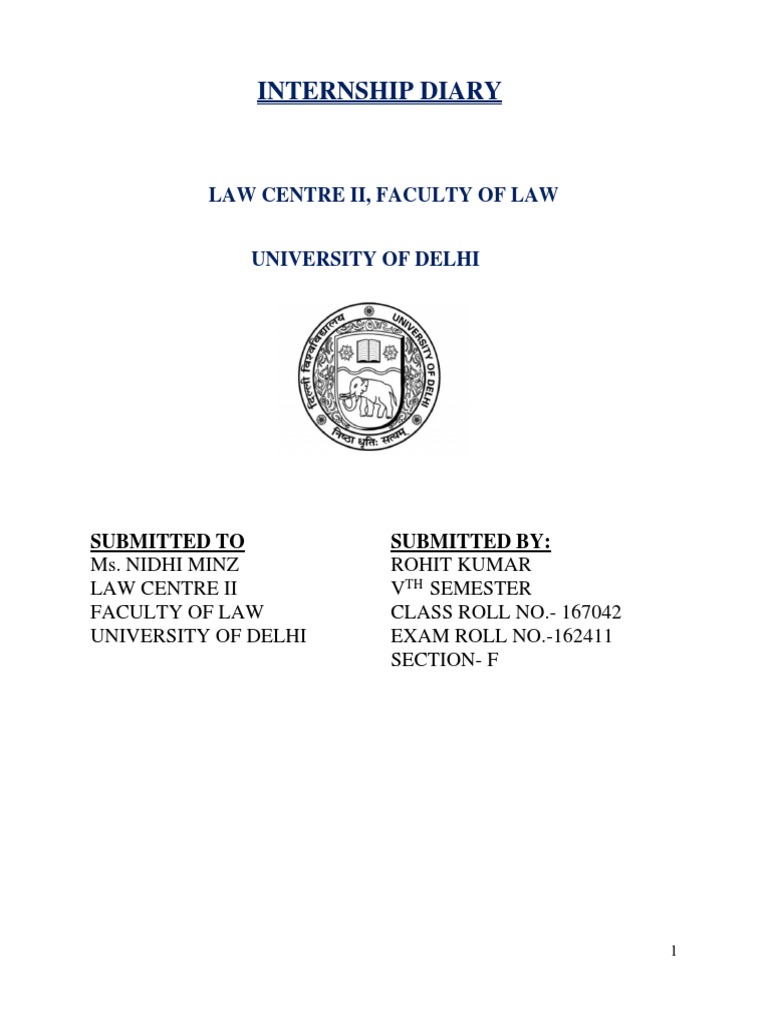 Internship Diary FOL | PDF | Legal Education | Lawsuit