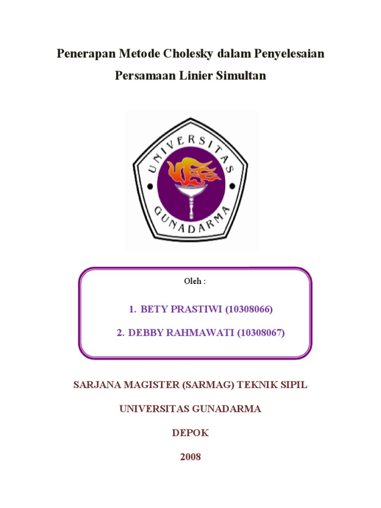 Makalah Metode Cholesky - Edited | PDF