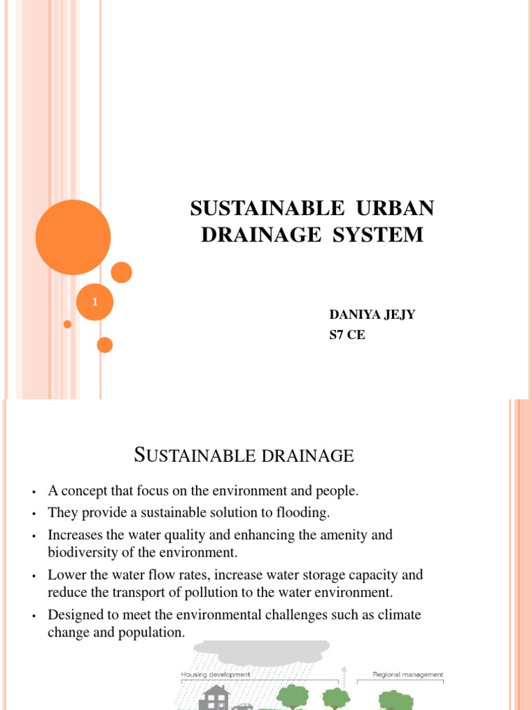 Sustainable Urban Drainage System Ppt | Stormwater | Drainage Basin ...