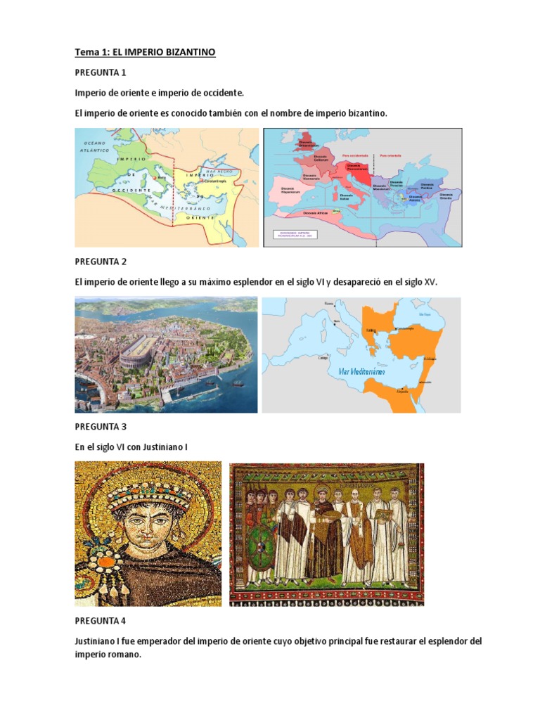 Cuestionario Historia 2 Bachillerato | PDF | imperio Bizantino ...